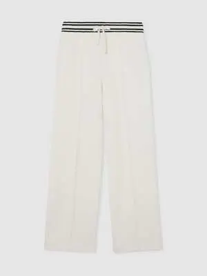REISS Premium Interlock Stripe-waist Joggers