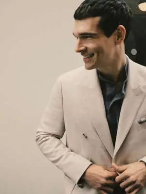 REISS Double-breasted Herringbone Blazer Tailored-fit With Cotton