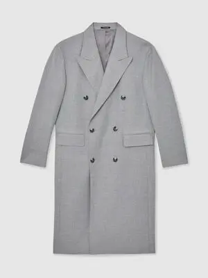 REISS Double-breasted Relaxed-fit Overcoat
