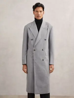 REISS Double-breasted Relaxed-fit Overcoat