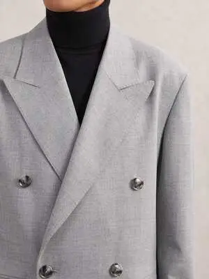 REISS Double-breasted Relaxed-fit Overcoat