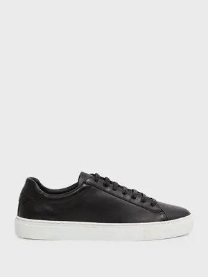 REISS Leather Low-top Trainers - Black
