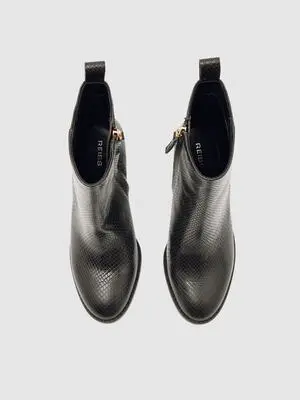 REISS Hana -effect Leather Ankle Boots