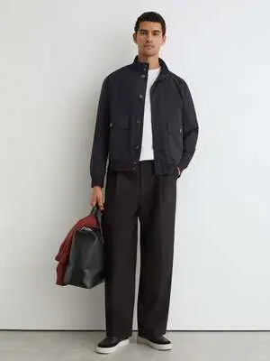 REISS Technical Button-through Bomber Jacket - Navy