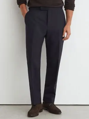 REISS Wool Side-adjuster Classic-fit Suit Trousers - Navy