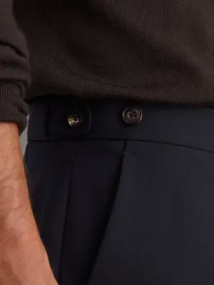 REISS Wool Side-adjuster Classic-fit Suit Trousers - Navy