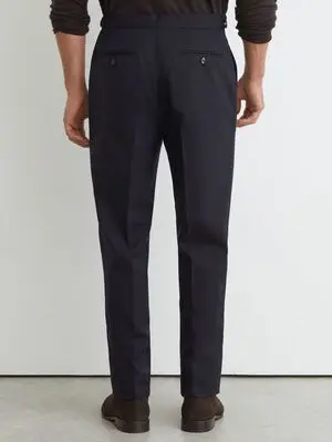 REISS Wool Side-adjuster Classic-fit Suit Trousers - Navy
