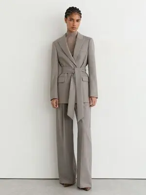 REISS Wool-blend Single-breasted Belted Blazer