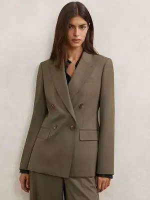 REISS Wool-blend Double-breasted Blazer