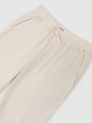 REISS 9-13 Yrs Linen-blend Drawstring Trousers