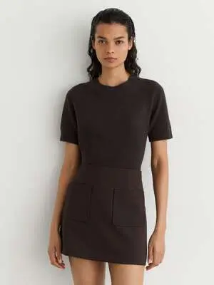 REISS Patch-pocket Mini Skirt With Wool