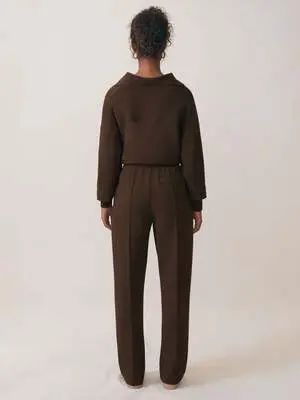 REISS Premium Interlock Wide-leg Joggers