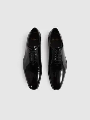 REISS Patent Leather Lace-up Oxford Shoes