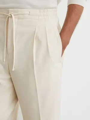 REISS Relaxed Twill Drawstring Trousers