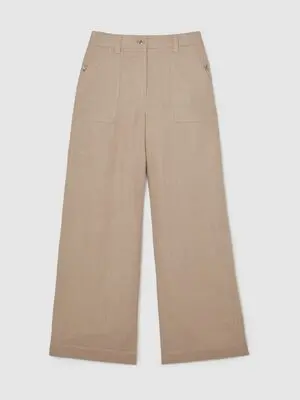 REISS Linen Wide-leg Trousers