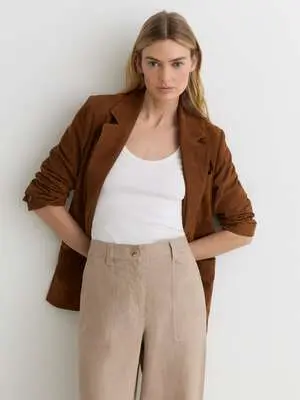 REISS Linen Wide-leg Trousers