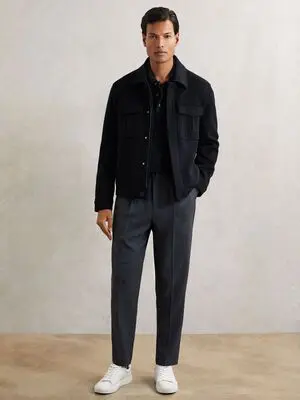 REISS Wool-blend Polo Jumper With Cashmere