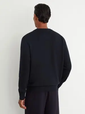 REISS Wool-cashmere Jersey-knit Cardigan - Navy