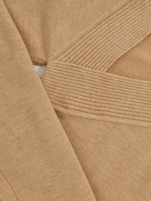 REISS Wool-blend Asymmetric Knit Top - Camel