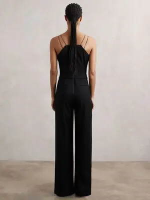 REISS Chain-strap Wide-leg Jumpsuit