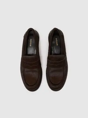 REISS Leather Pony-effect Loafers