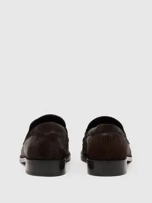 REISS Leather Pony-effect Loafers