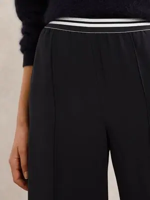 REISS Petite Elasticated-waist Wide-leg Trousers