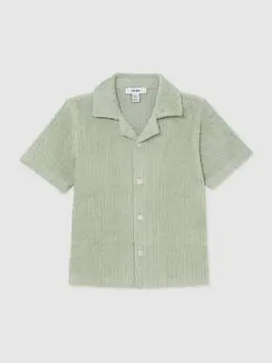 REISS 9-13 Yrs Towelling Cuban-collar Shirt