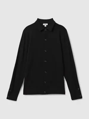 REISS Merino Wool Button-through Cardigan
