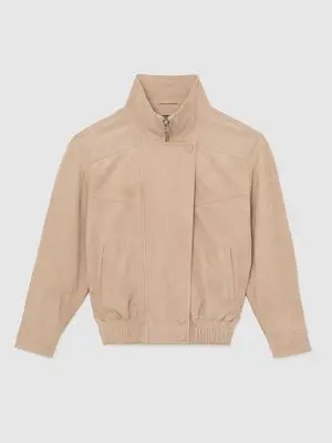 REISS Suede Oversized Jacket
