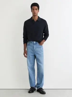 REISS Wool-blend Half-button Polo Jumper