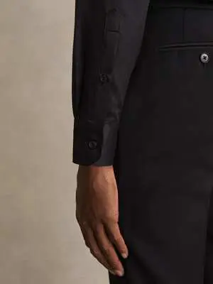 REISS Storm Double Cuff Shirt Cotton Plain