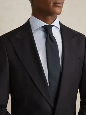 REISS Storm Slim Fit Cotton Double-cuff Shirt - Soft Blue