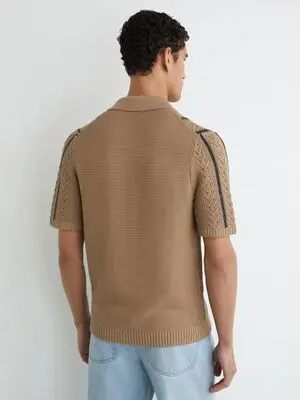 REISS Cotton-blend Textured-knit Stripe Shirt