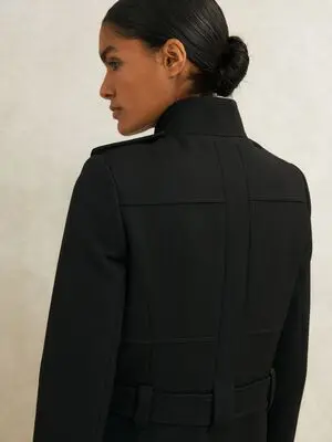 REISS Atelier Wool Belted Long Coat