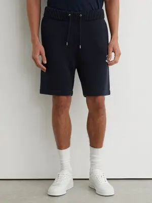 REISS Monogram-embroidered Relaxed Knit Shorts