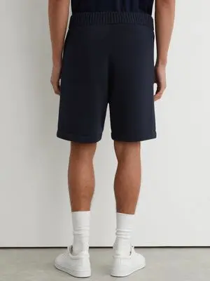 REISS Monogram-embroidered Relaxed Knit Shorts