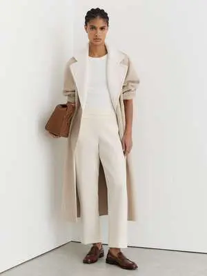 REISS Welt-pocket Tapered Trousers - Cream