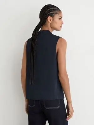 REISS Jersey V-neck Vest - Navy