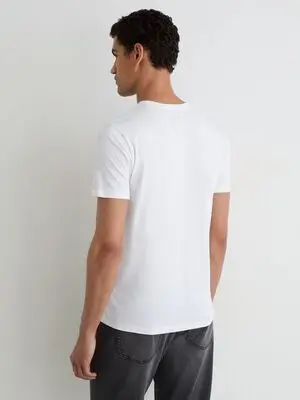 REISS Dayton Pack-pack Cotton V-neck Tailored-fit T-shirts - White