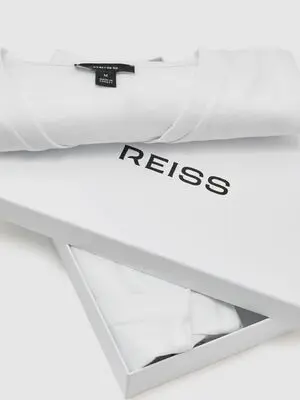 REISS Dayton Pack-pack Cotton V-neck Tailored-fit T-shirts - White