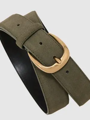 REISS Pierce Curved-buckle Belt