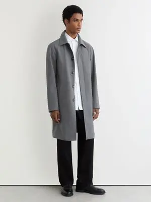 REISS Single-breasted Raglan Raincoat With Wool