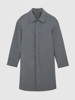 REISS Single-breasted Raglan Raincoat With Wool