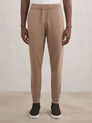REISS Wool-blend Cuffed Joggers - Camel Brown