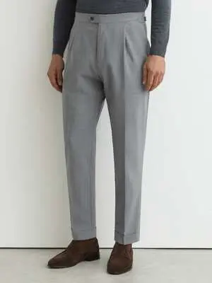 REISS Tailored Fit Wool-blend Suit Trousers With Side Adjusters