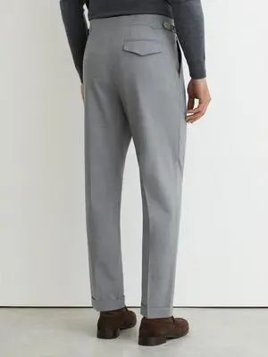 REISS Tailored Fit Wool-blend Suit Trousers With Side Adjusters
