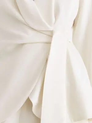 REISS Tie-front Wrap Suit Jacket