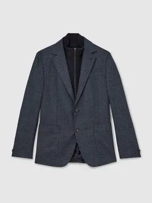 REISS Check Single-breasted Blazer With Gilet Insert Tailored-fit
