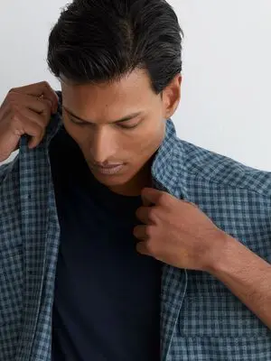 REISS Cotton-linen Checked Overshirt